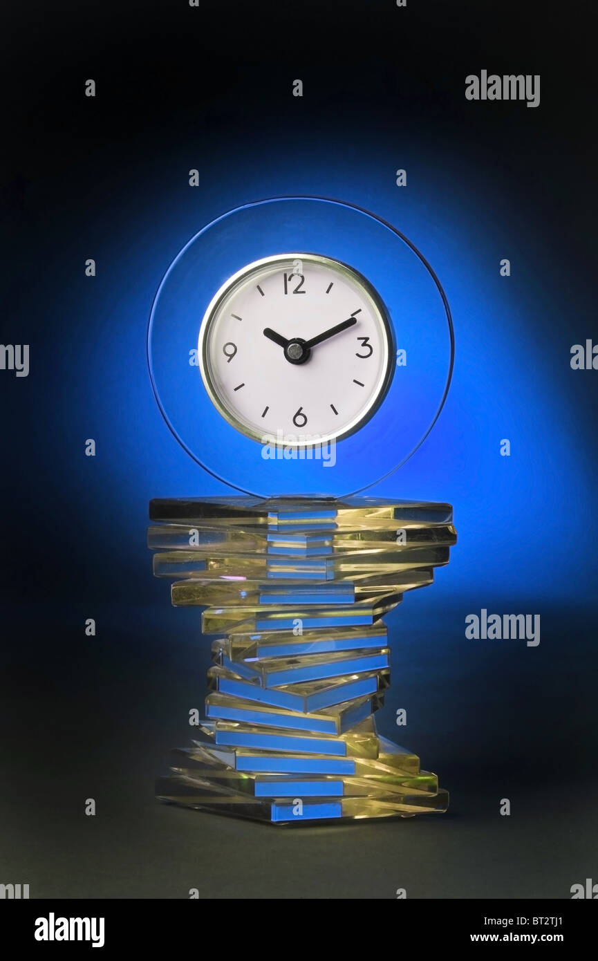 Modern Glass Clock Stock Photo - Alamy