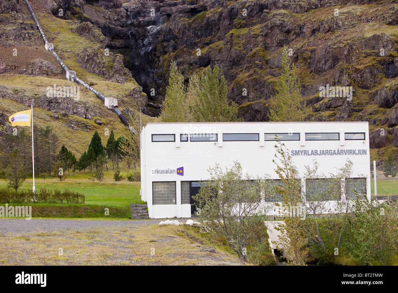 A small scale hydro power station at Smyrlabjargaarvirkjun near Hofn on ...