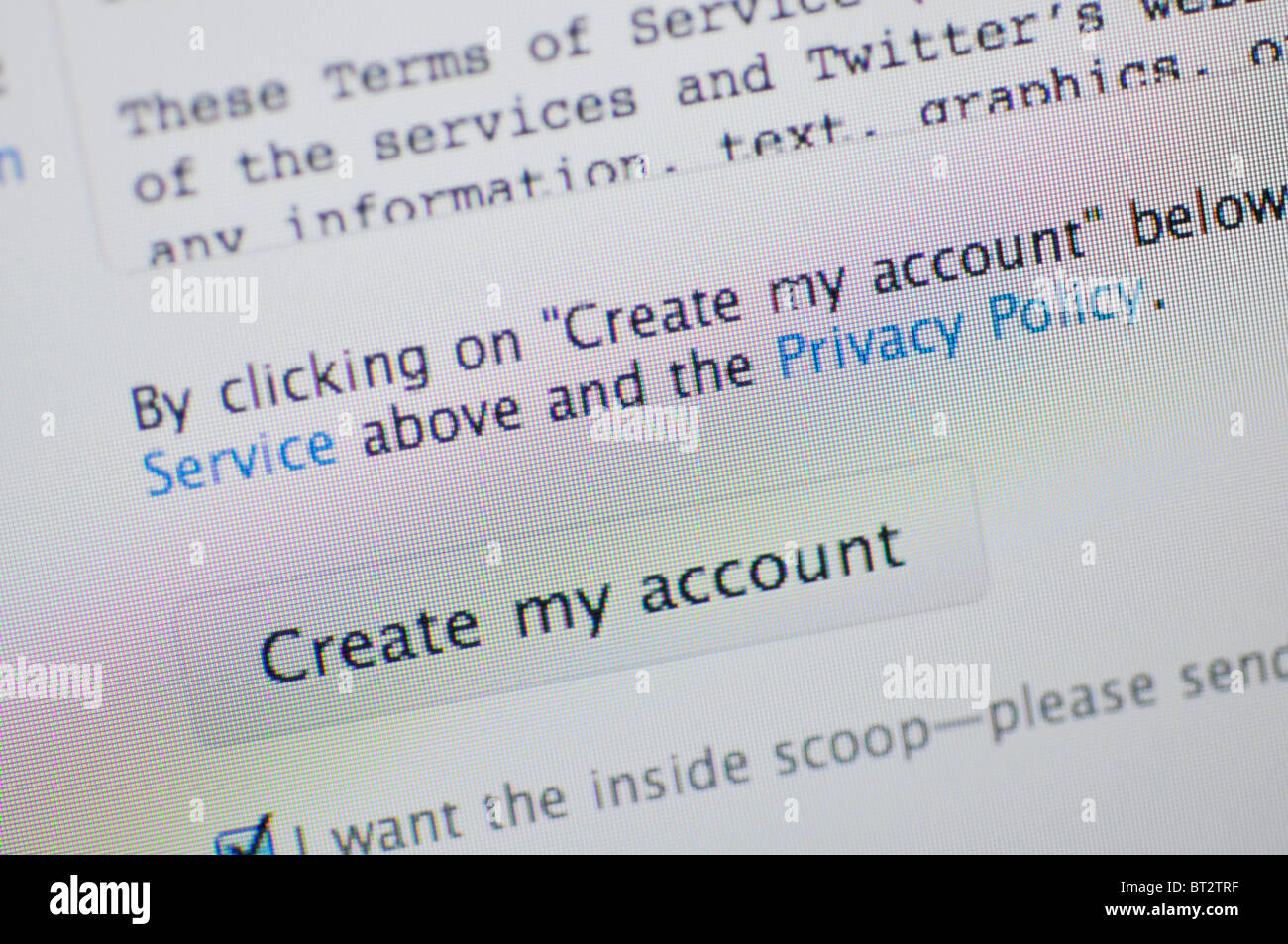 Create internet account Stock Photo - Alamy