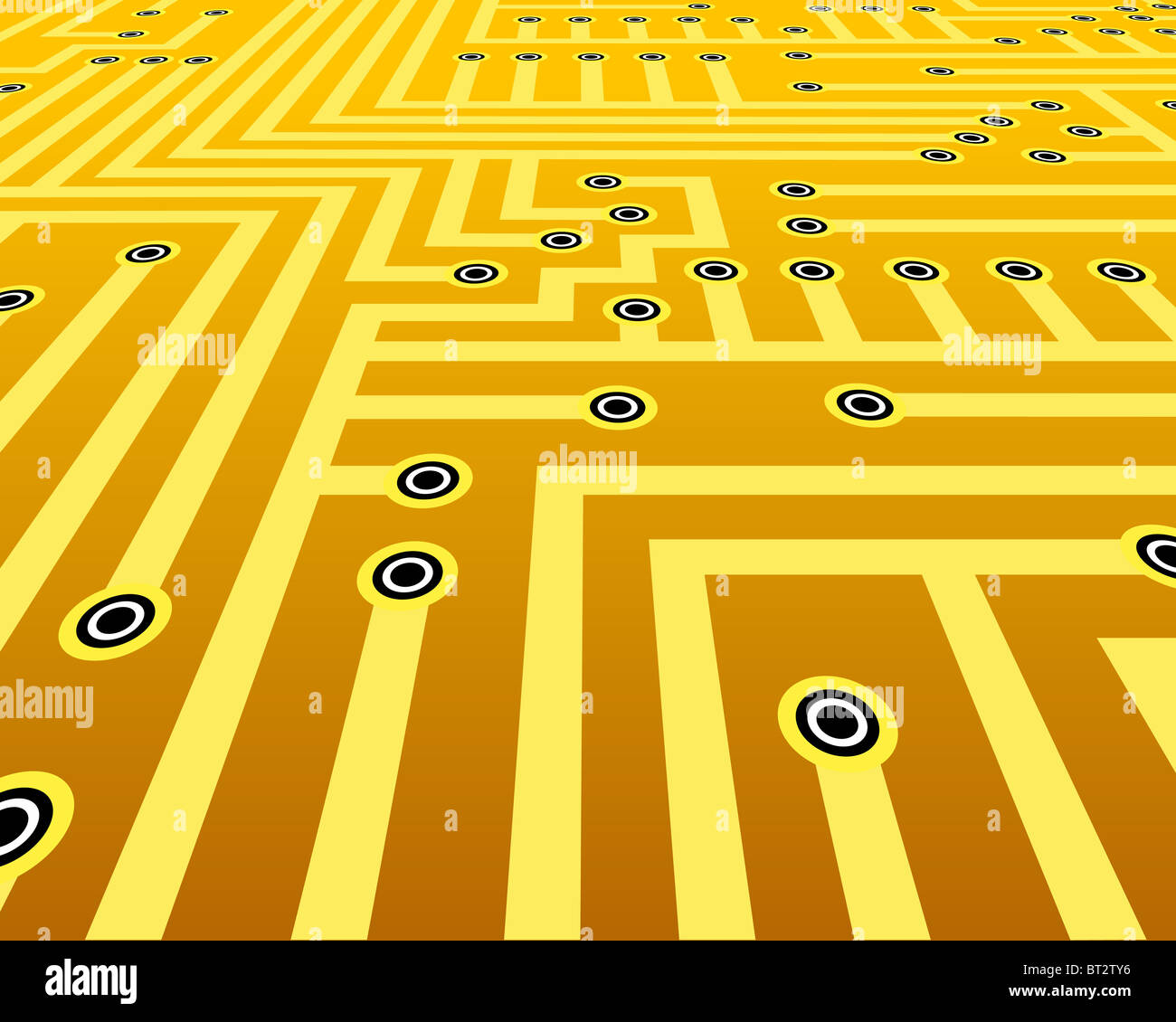 Abstract illustrated design of connections on a circuit board Stock ...