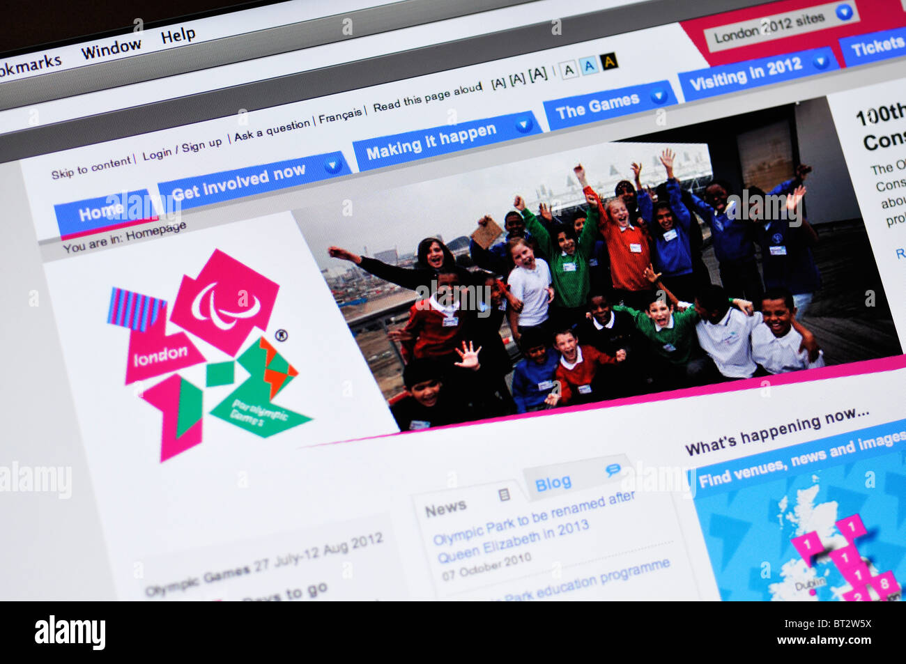 2012 London Olympics website Stock Photo - Alamy