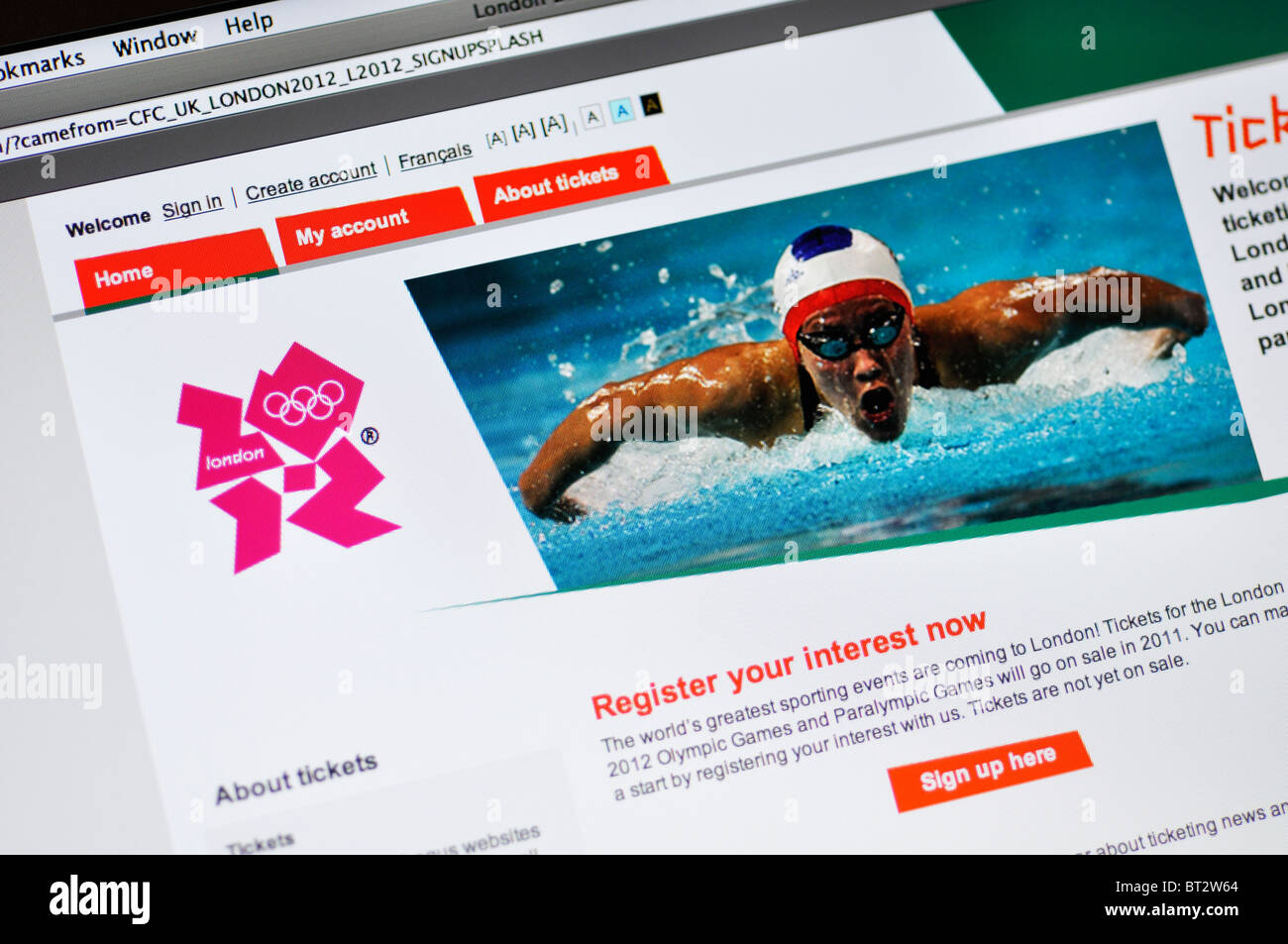 2012 London Olympics website Stock Photo - Alamy