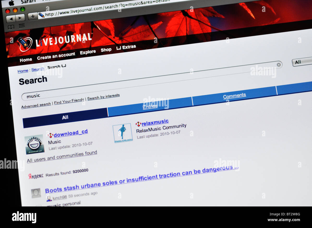 Livejournal blog website Stock Photo - Alamy