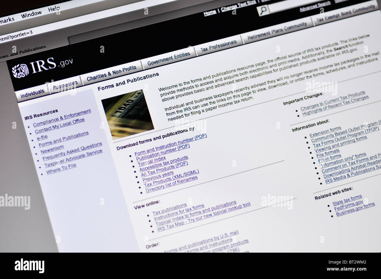 Irs website screenshot hi-res stock photography and images - Alamy