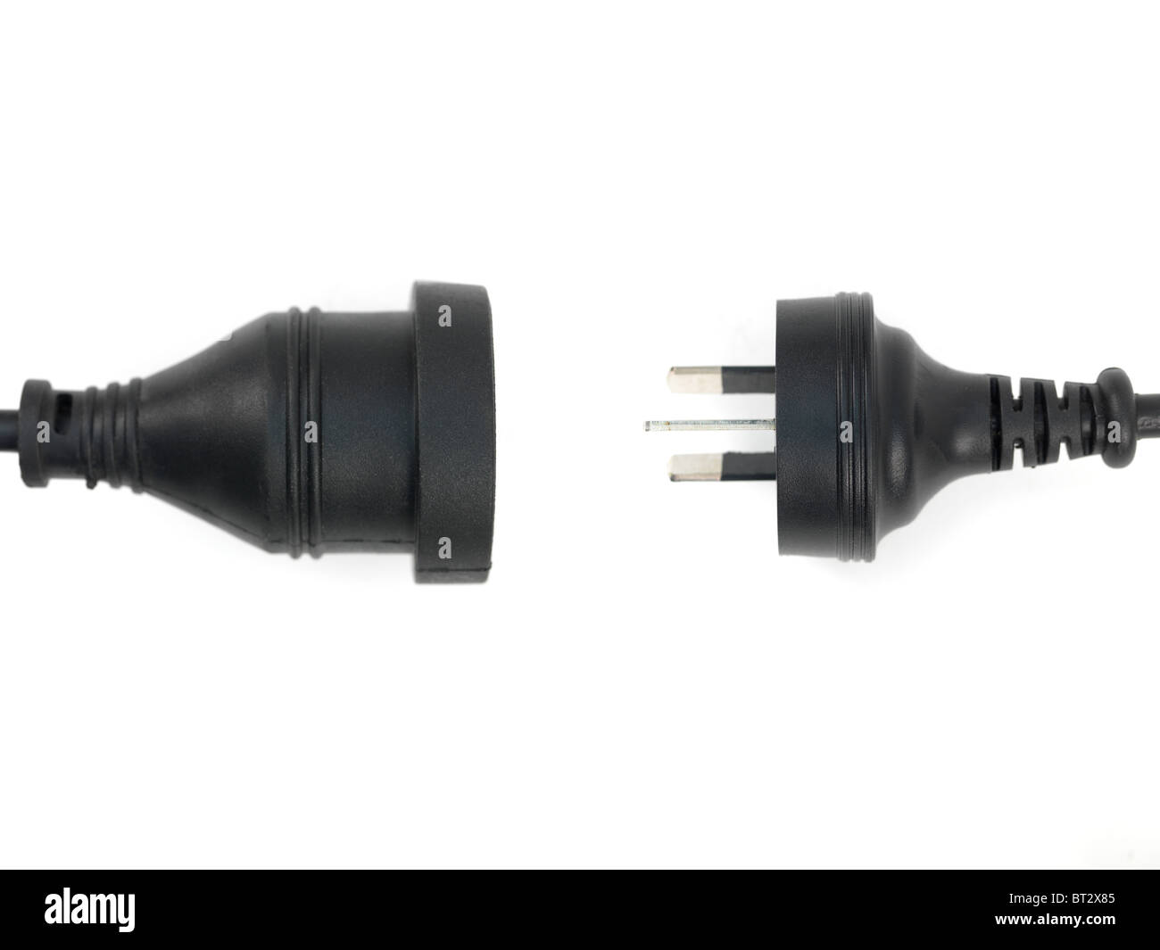 Australian power supply cord isolated against a white background Stock ...