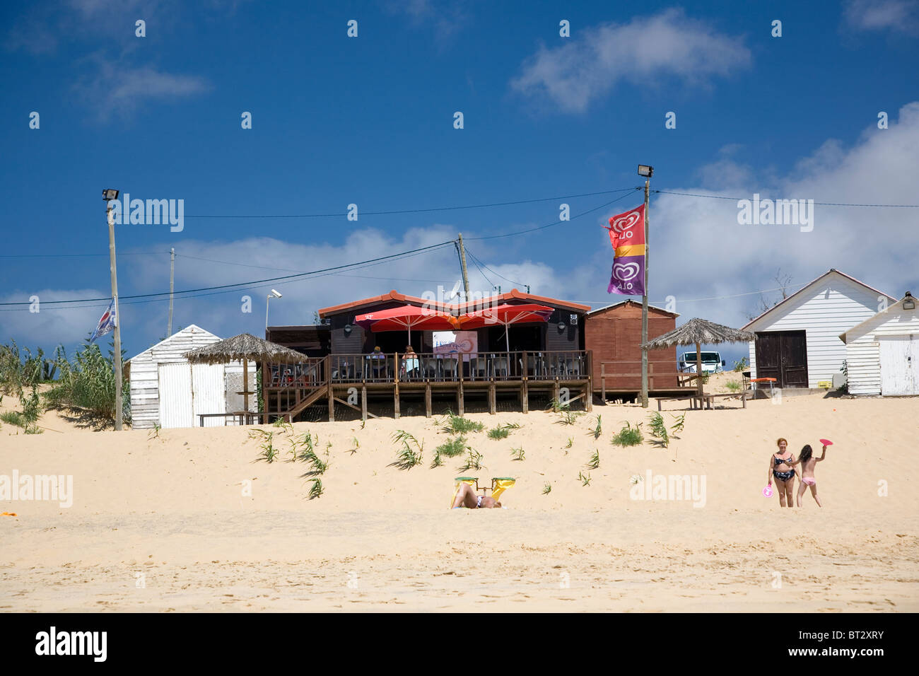 Porto Santo - Beach bar Cafe Stock Photo - Alamy