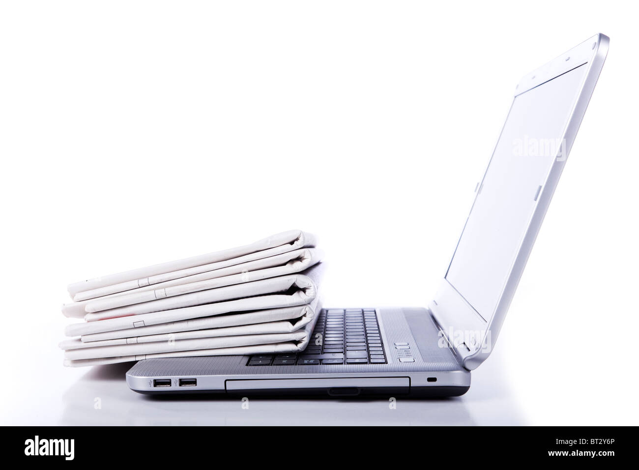 Reading writing laptop newspaper hi-res stock photography and images ...
