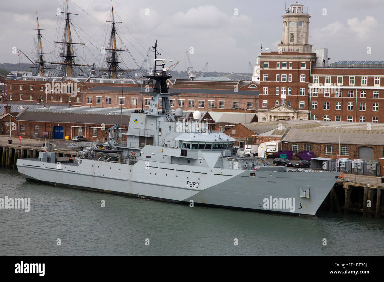HMS Mersey in Portsmouth Hampshire. Offshore patrol vessel Stock Photo ...