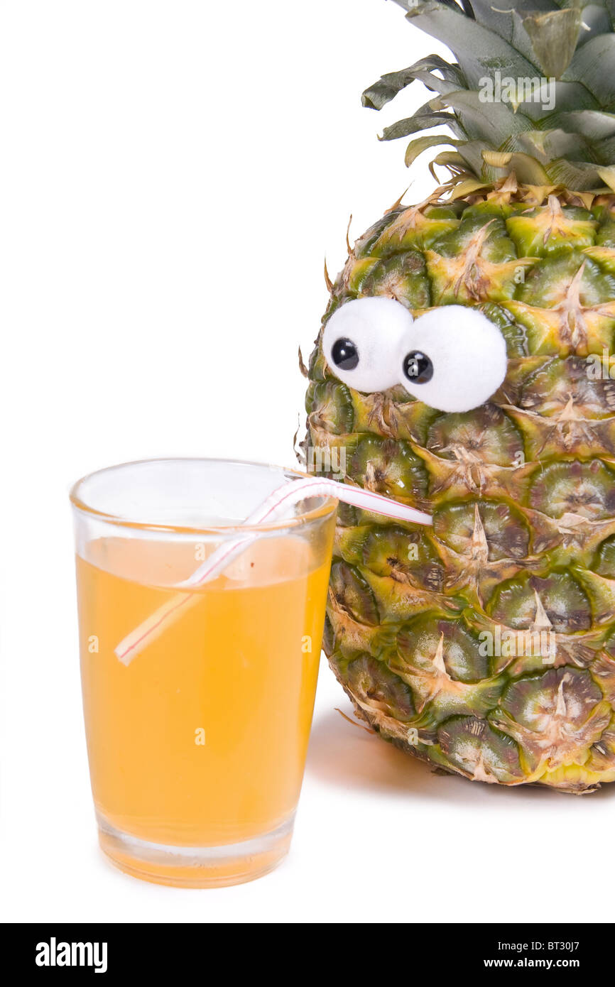Pineapple tropical fruit juice Cut Out Stock Images & Pictures - Alamy
