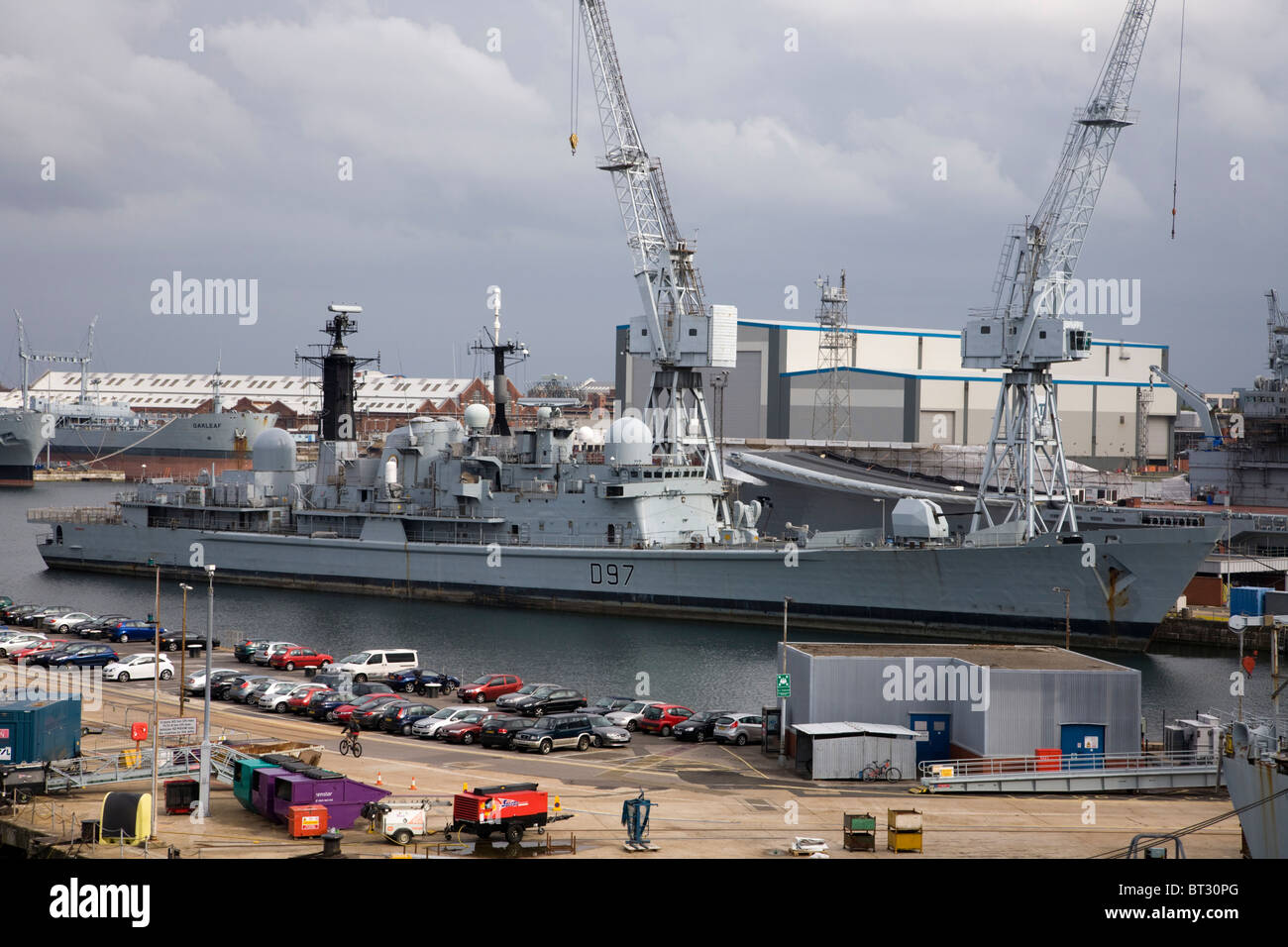HMS Edinburgh in Portsmouth Hampshire. Type 42 (Batch 3) destroyer ...