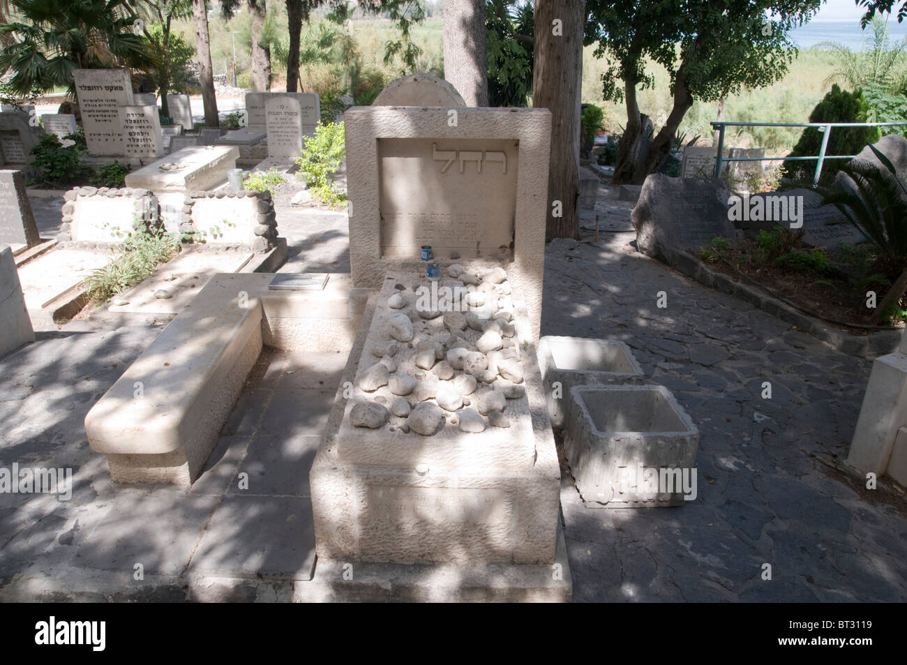 Israel, Sea of Galilee, Kibbutz Kinneret Cemetery Grave of the poet ...
