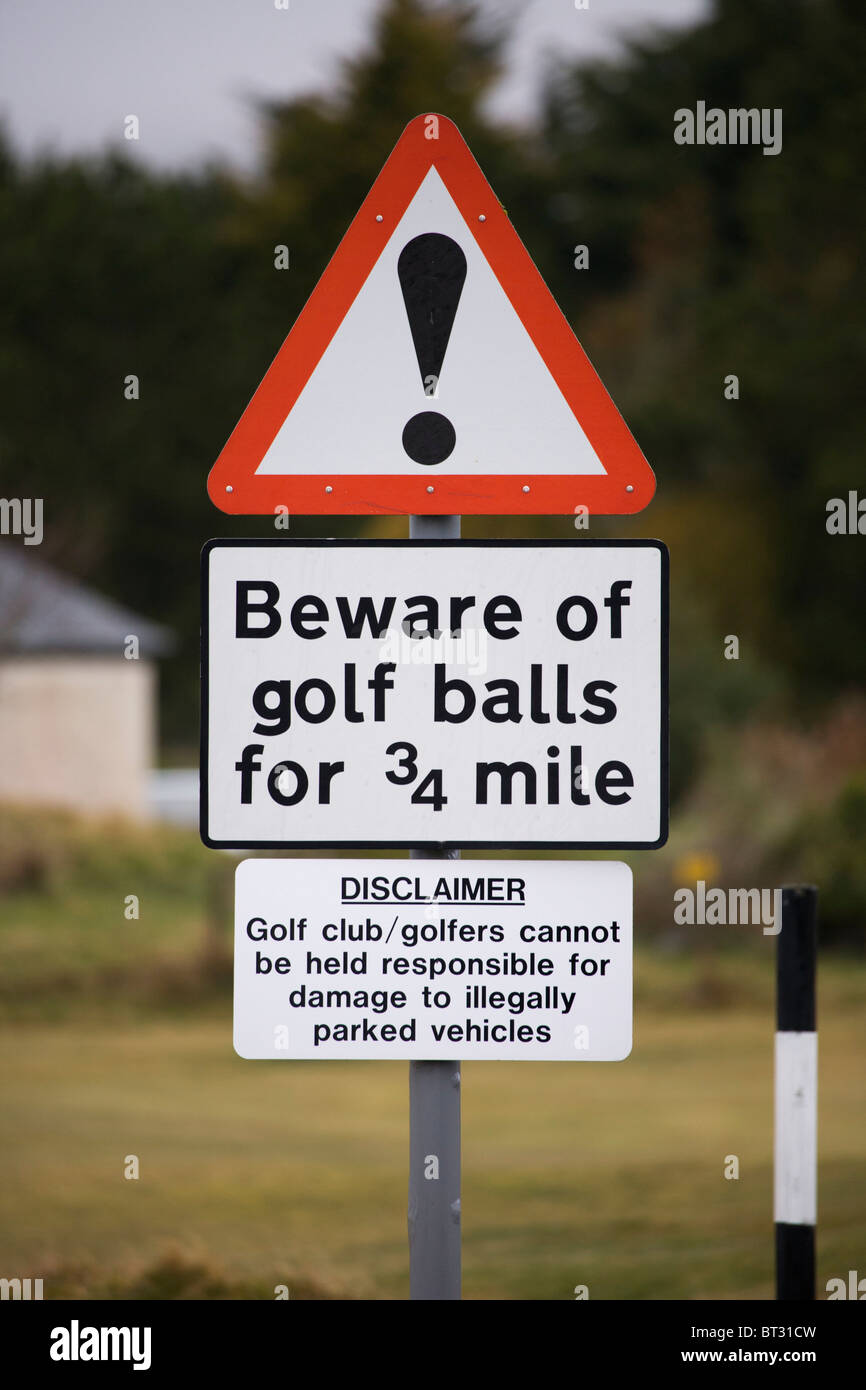 Golf warning sign hi-res stock photography and images - Alamy