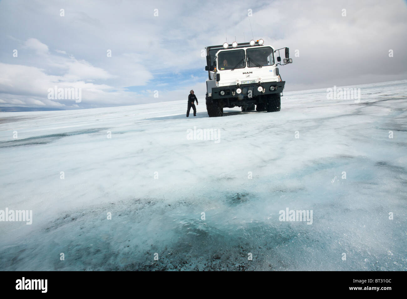 A twenty ton ice explorer truck owned and run by Arngrimur Hermannsson ...