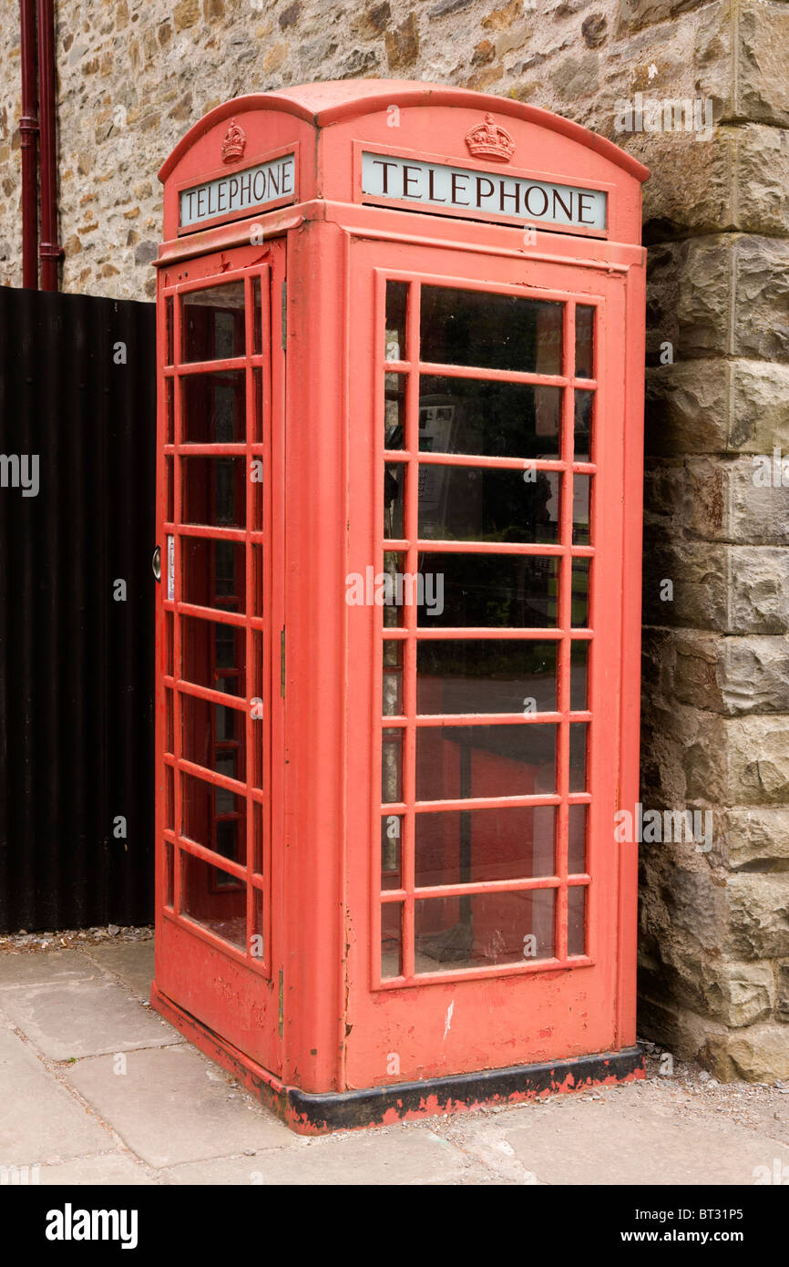 St Fagans Museum of Historical Buildings, Wales. Telephone box kiosk ...