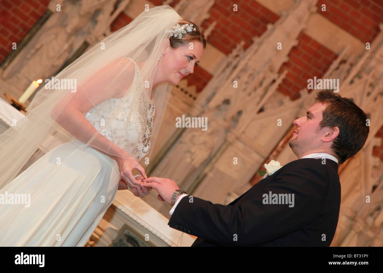 Young couple saying their vows Stock Photo - Alamy