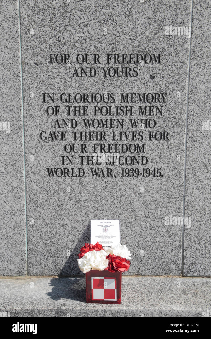 Remembrance panel of the Polish Memorial at the National Memorial ...
