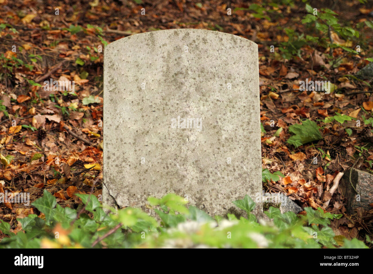 Single old grave in autumn Stock Photo - Alamy