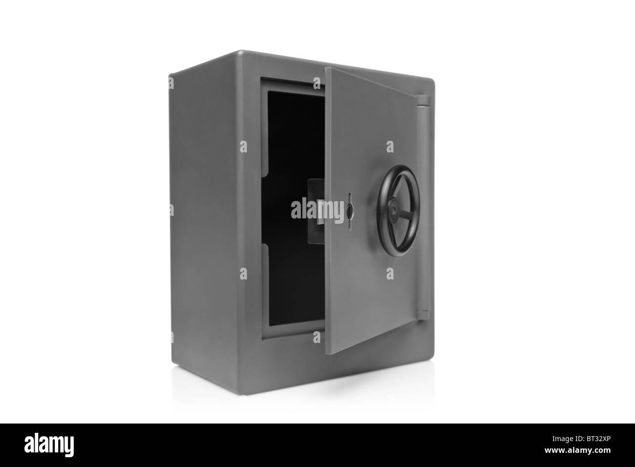 A view of a grey empty safety deposit safe Stock Photo - Alamy
