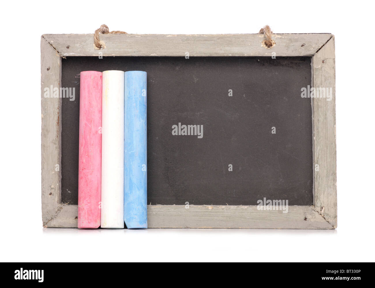 Chalkboard and chalk studio cutout Stock Photo - Alamy