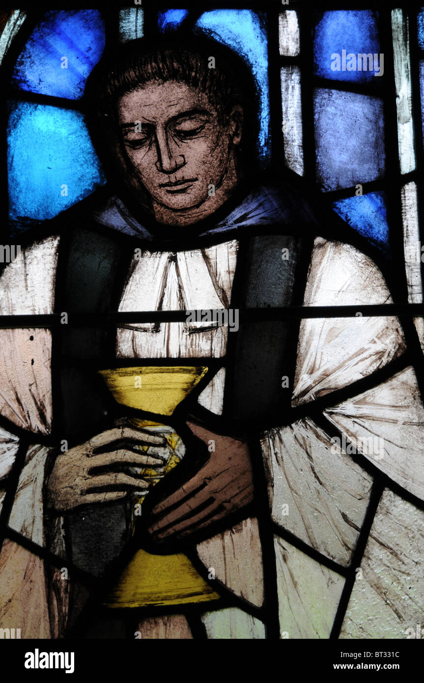 Detail of stained glass window commemorating the first Anglican ...