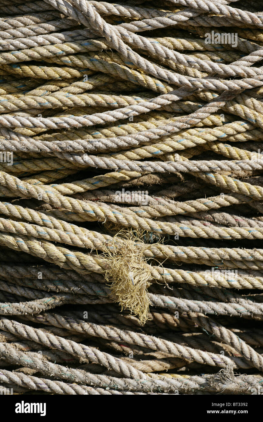 rope abstract background in fishing harbour Stock Photo - Alamy