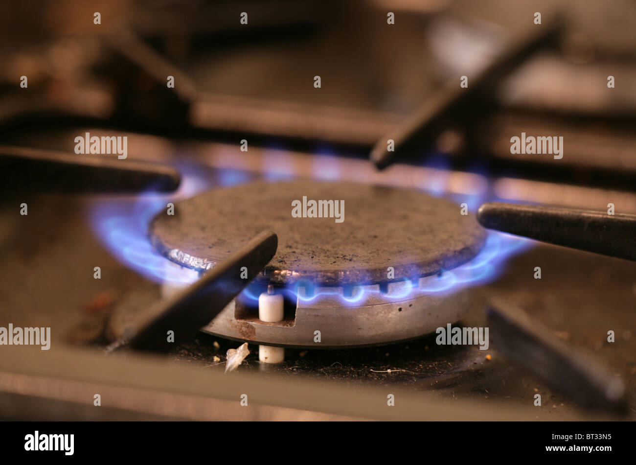 Gas hob cooker close up Stock Photo - Alamy