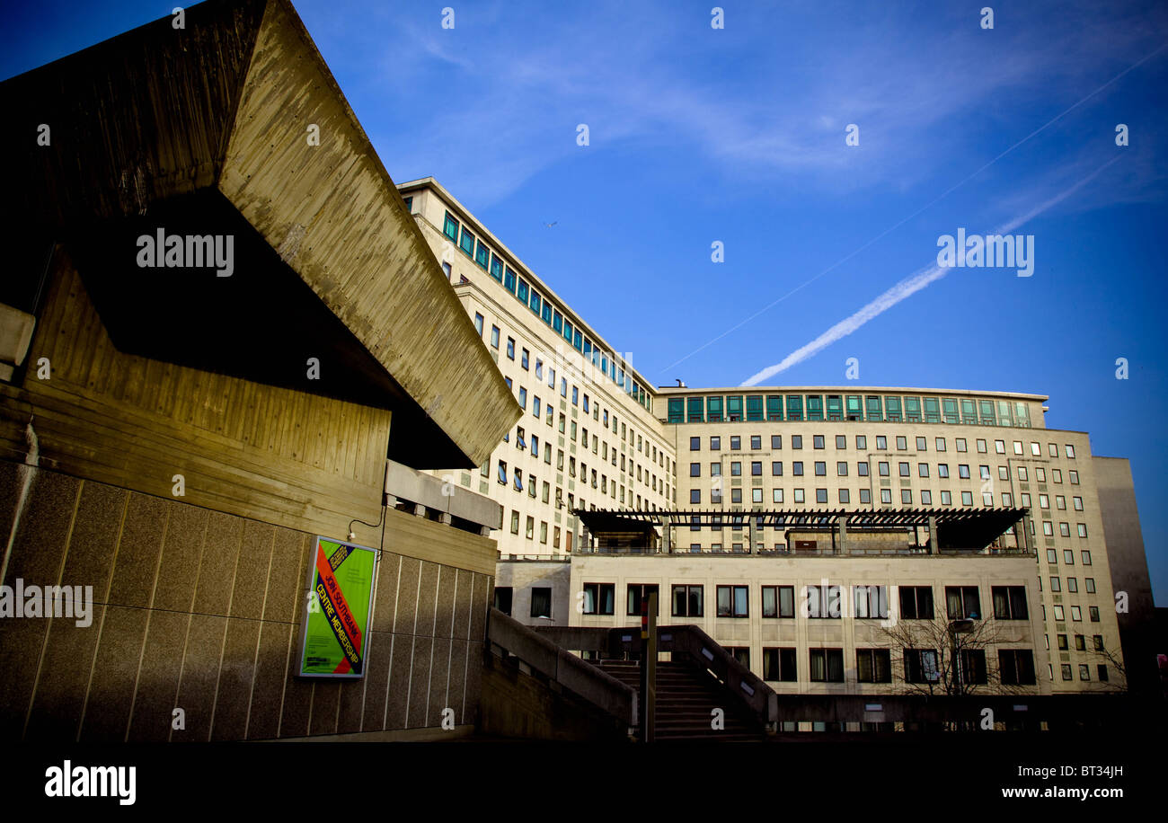 London South Bank complex with blue sky Stock Photo - Alamy