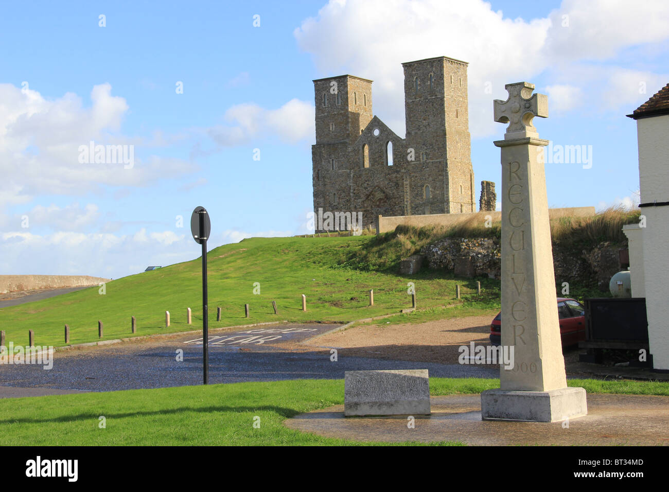 Reculver Towers and Roman Fort Stock Photo - Alamy