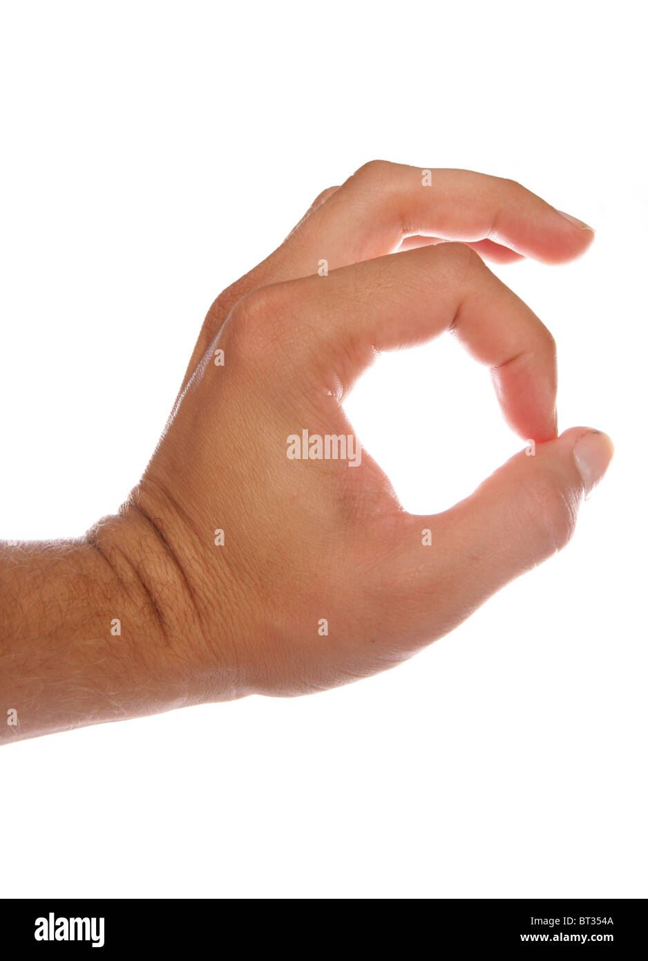 Ok hand sign studio cutout Stock Photo - Alamy