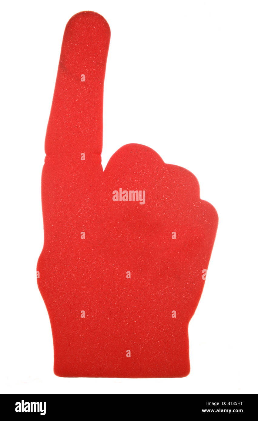 Red foam hand studio cutout Stock Photo - Alamy