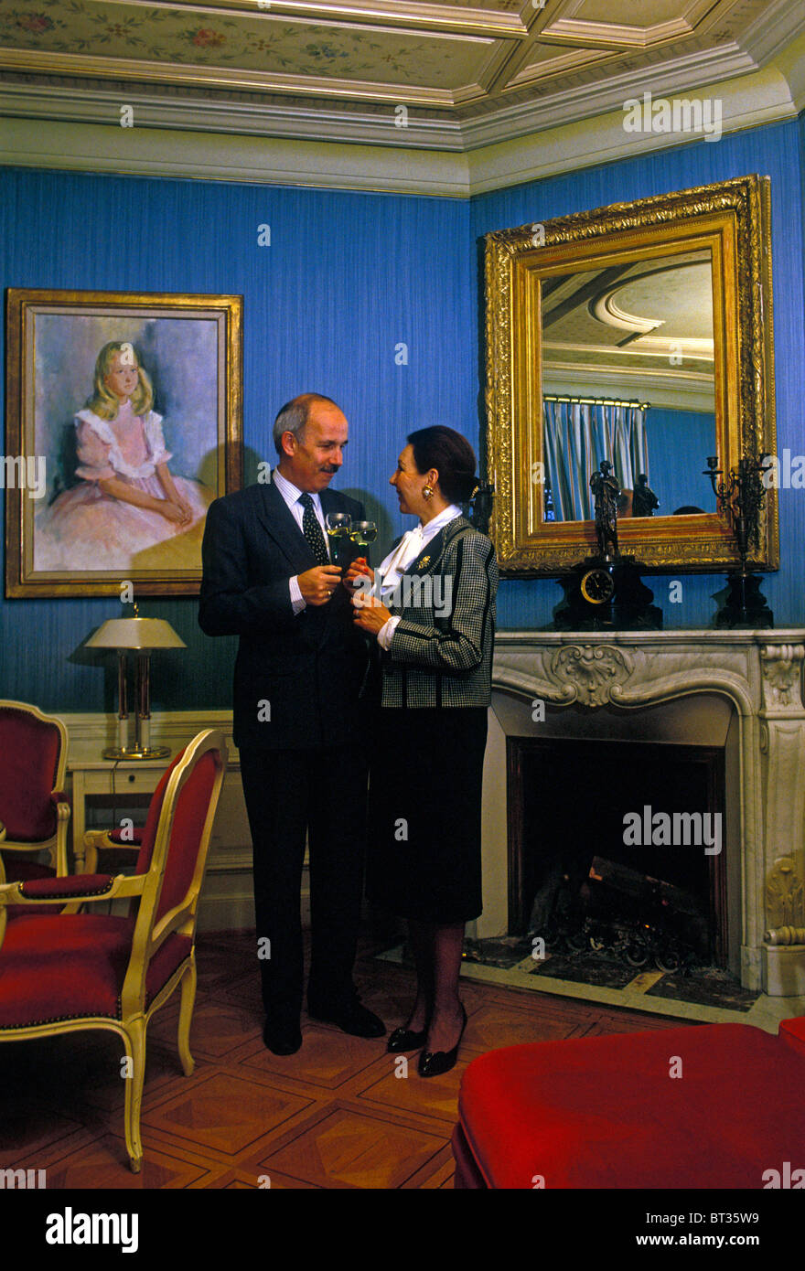 French people, man and woman, couple, married couple, husband and wife ...