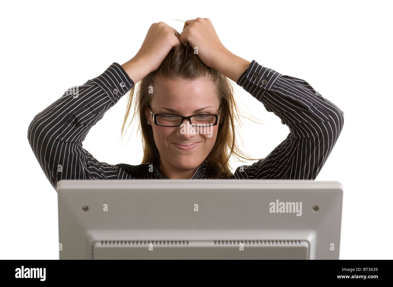 Pulling hair computer frustration hi-res stock photography and images ...