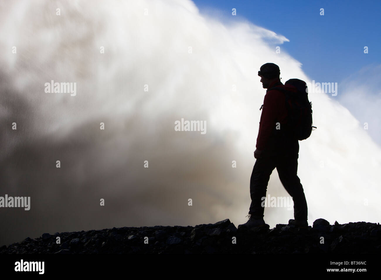 The over spill from Karahnjukar dam and Halslon reservoir, a massive ...
