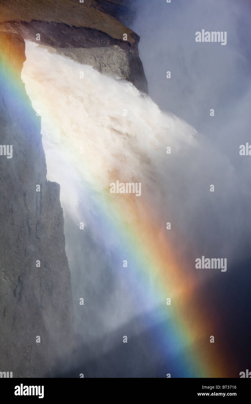 The over spill from Karahnjukar dam and Halslon reservoir, a massive ...