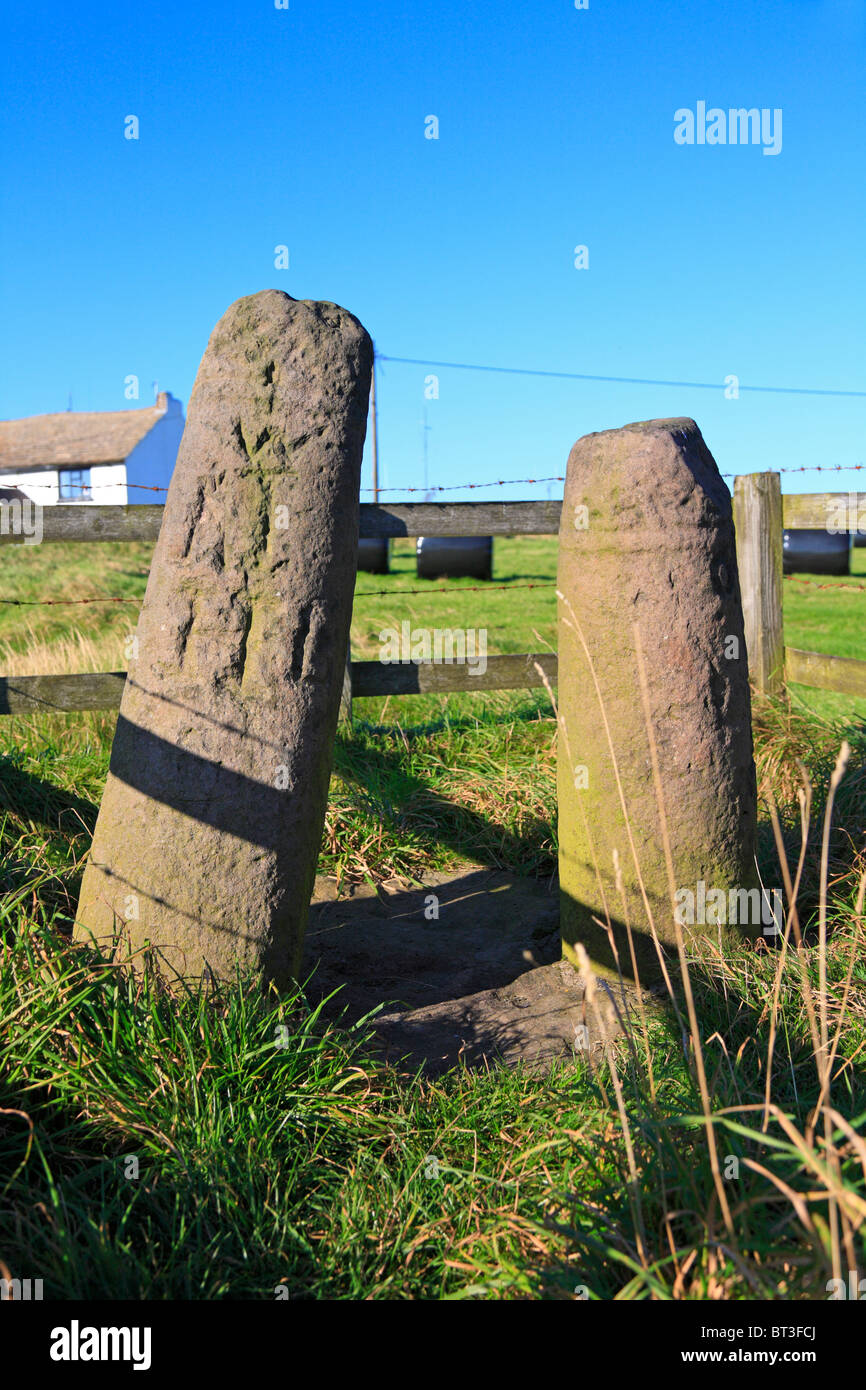 Bow Stones, the upper parts of Anglo Saxon Crosses on the Gritstone ...