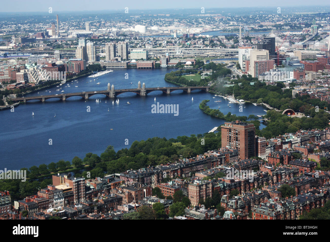 The Charles river running through the city of Boston USA Stock Photo ...