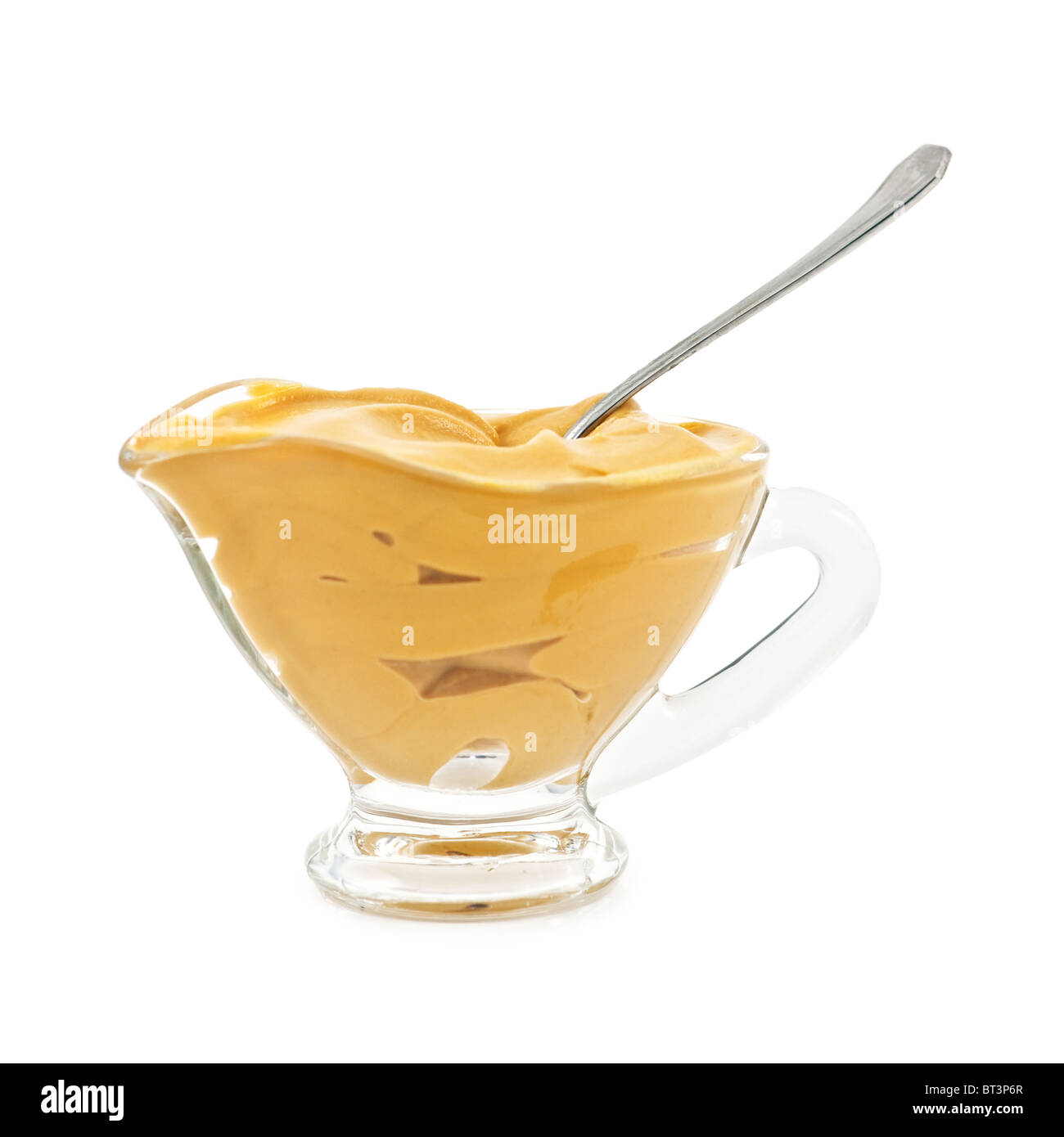 mustard in glass bowl isolated Stock Photo - Alamy