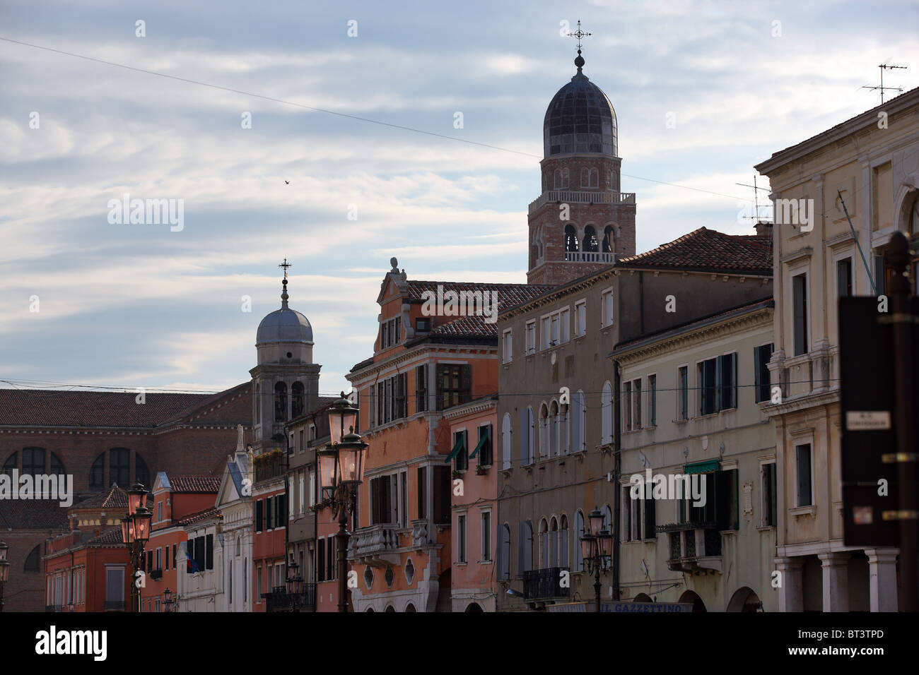 Chioggia, Chioggia, corso del popolo bell tower, lagoon, Venice, Italy ...