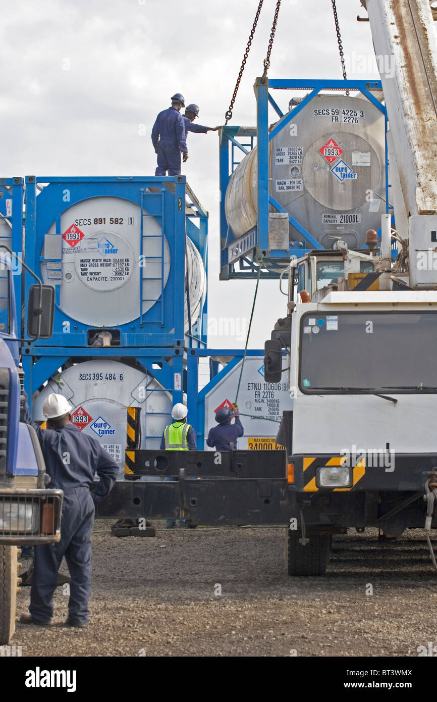 Luba Oil Freeport. Moving and loading chemical supplies in bunded area ...