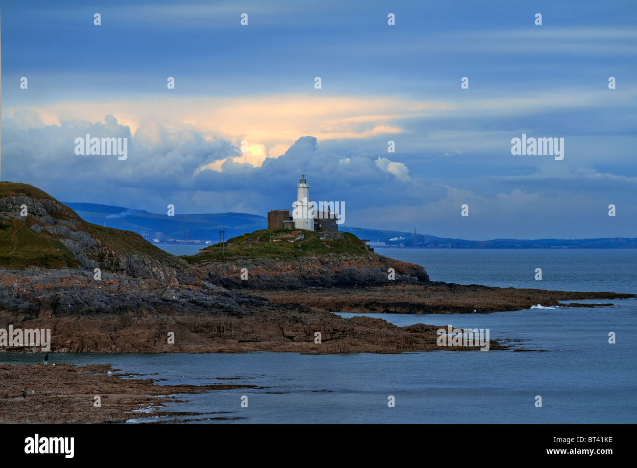 the mumbles lighthouse swansea wales Stock Photo - Alamy