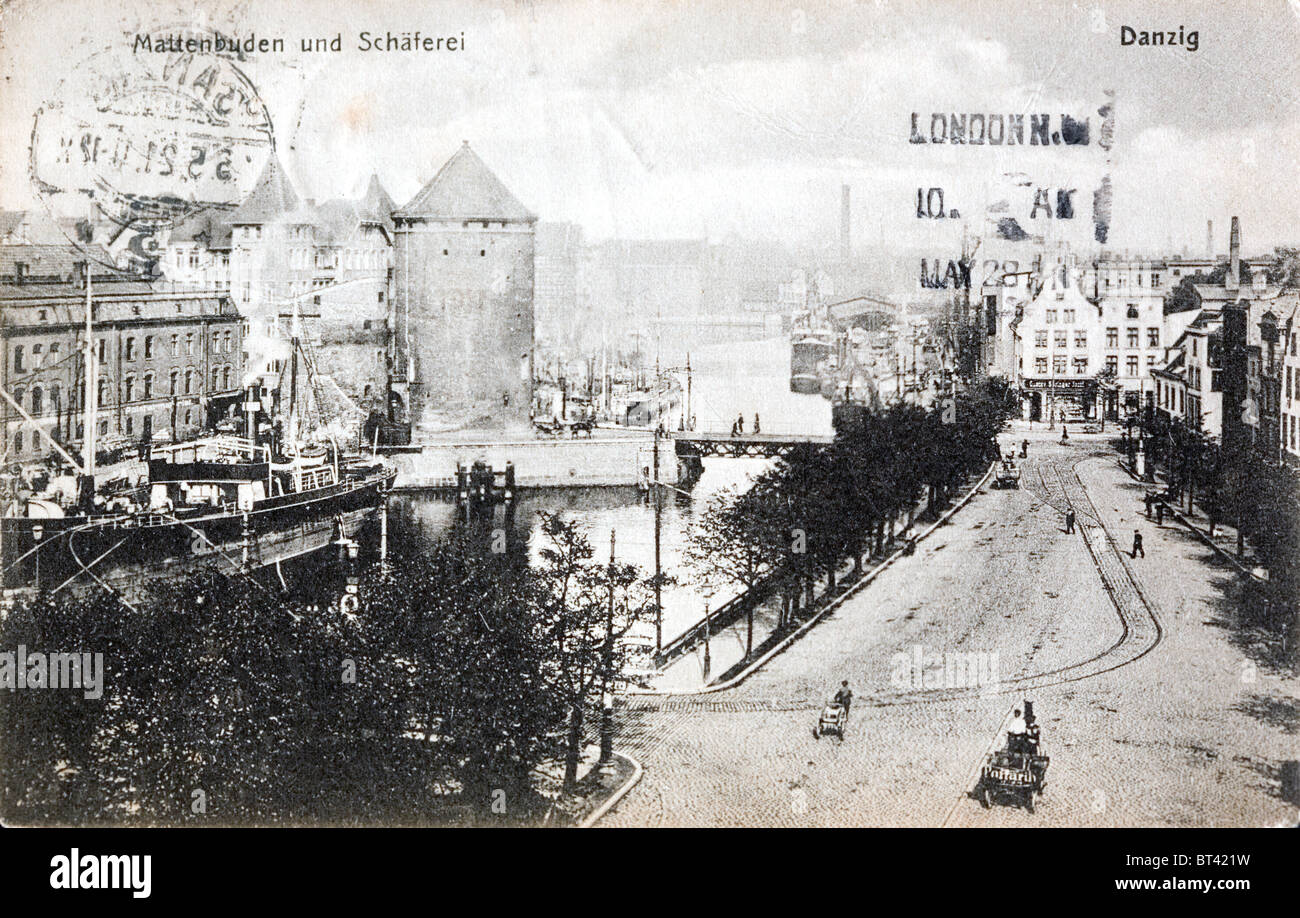 Postcard of Danzig free city (now Gdansk in Poland). From early in the ...