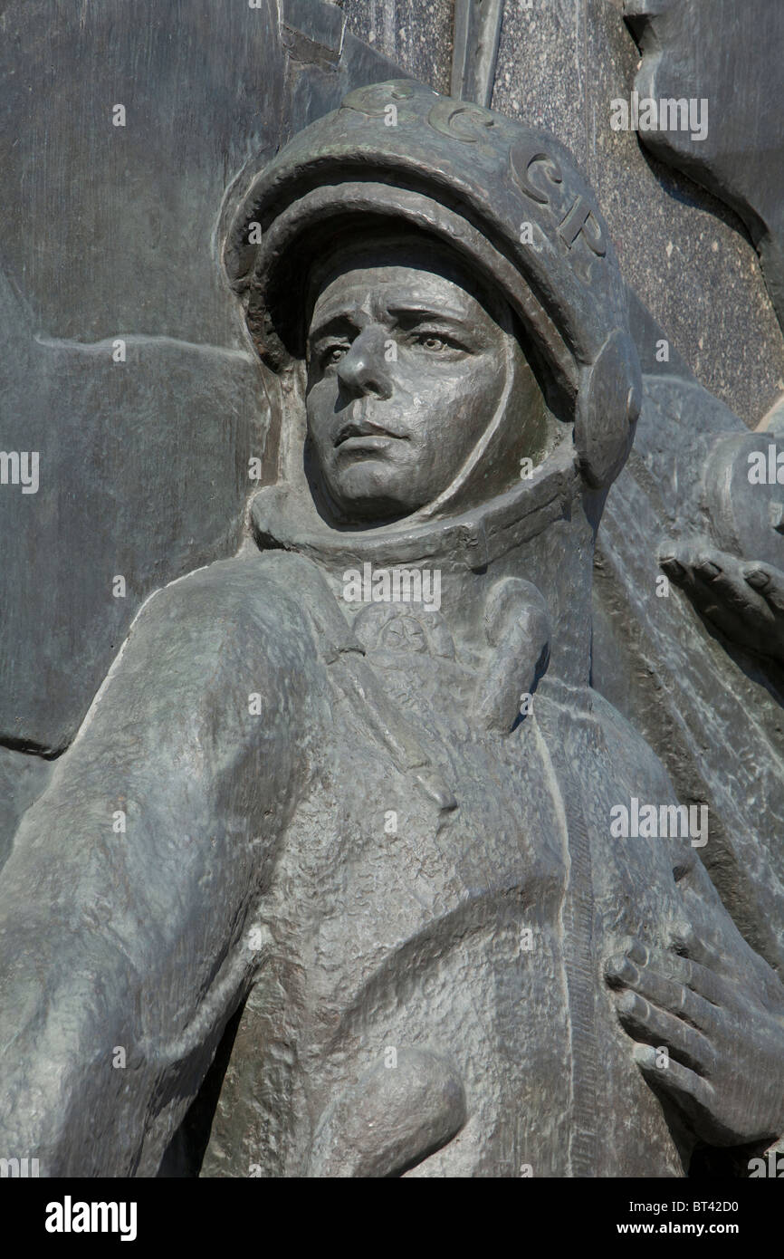 The world's first cosmonaut Yuri Gagarin (1934-1968) on a relief ...