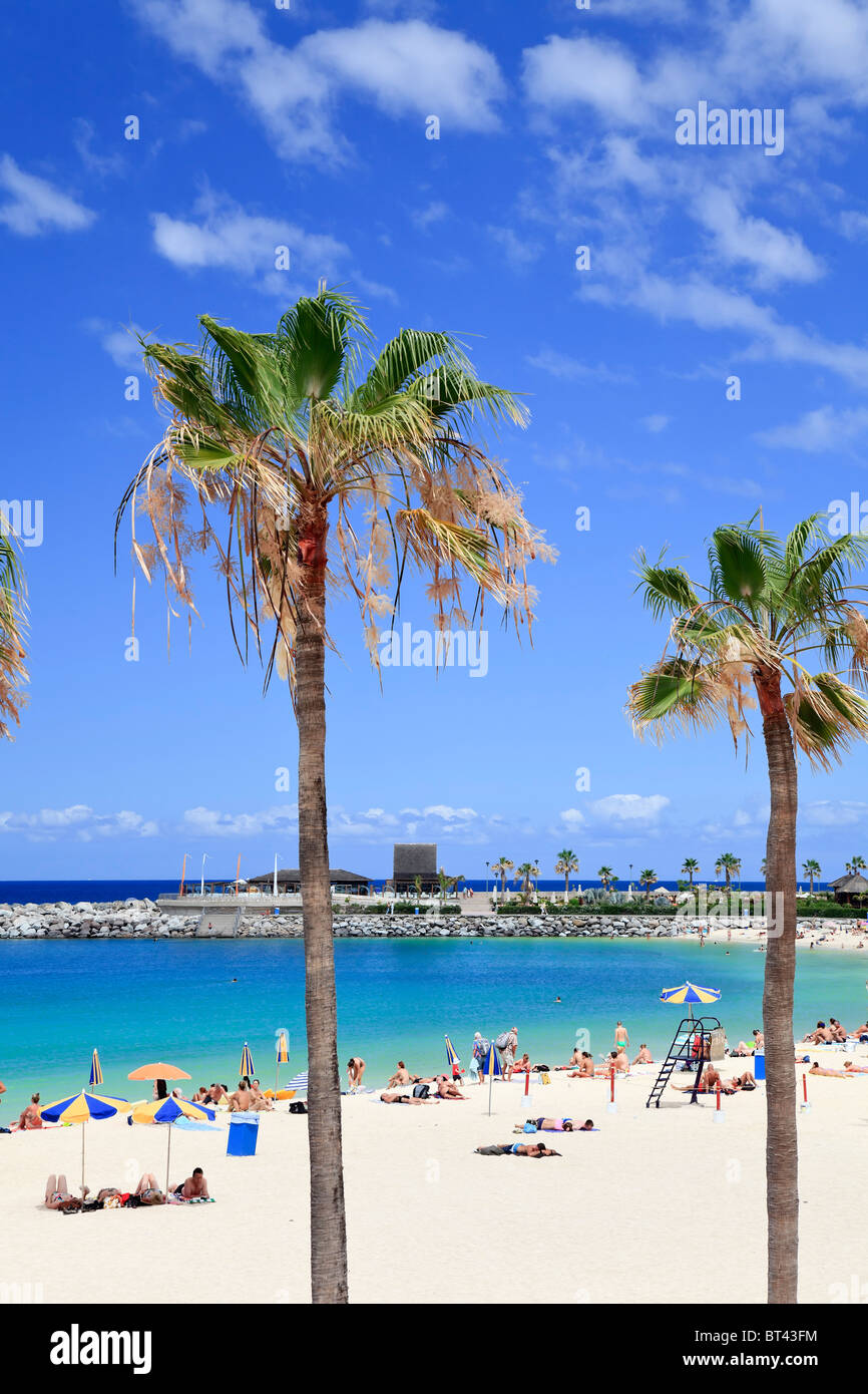 Canary Islands, Gran Canaria, Puerto Rico, Playa de Los Amadores Stock ...