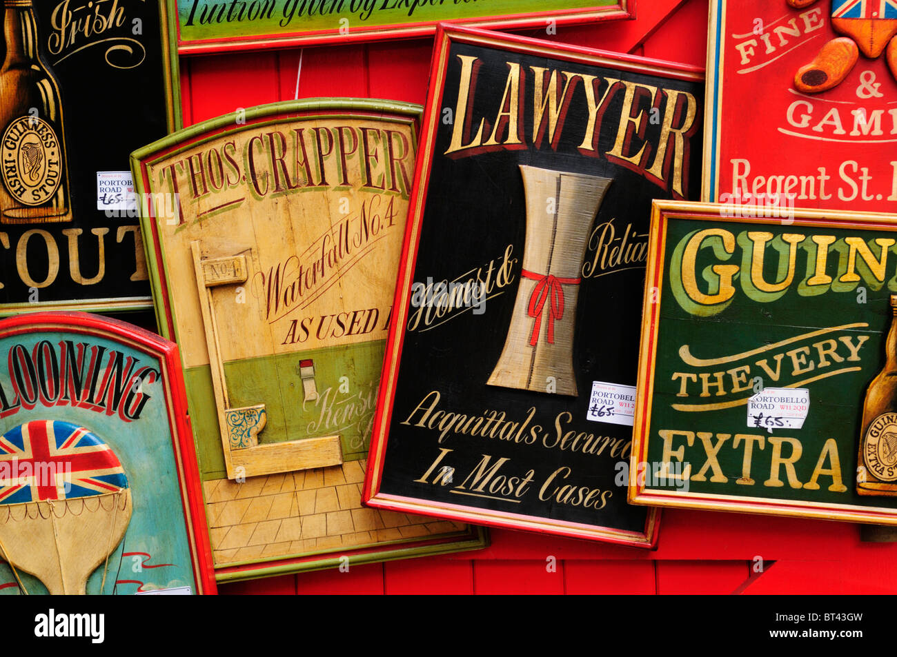 Quirky pictures and Posters at Alice's Antiques Shop on Portobello Road ...