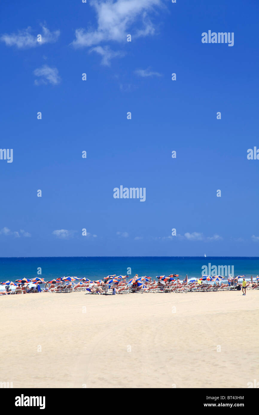 Canary Islands, Gran Canaria, Playa del Ingles Beach Stock Photo - Alamy