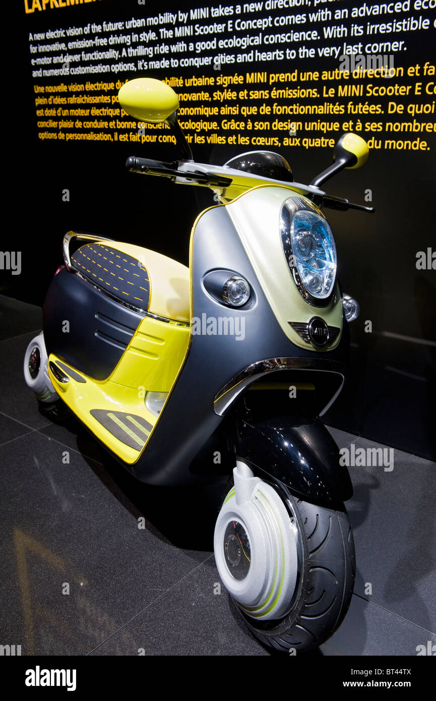 New Mini electric scooter on display at Paris Motor Show 2010 Stock ...