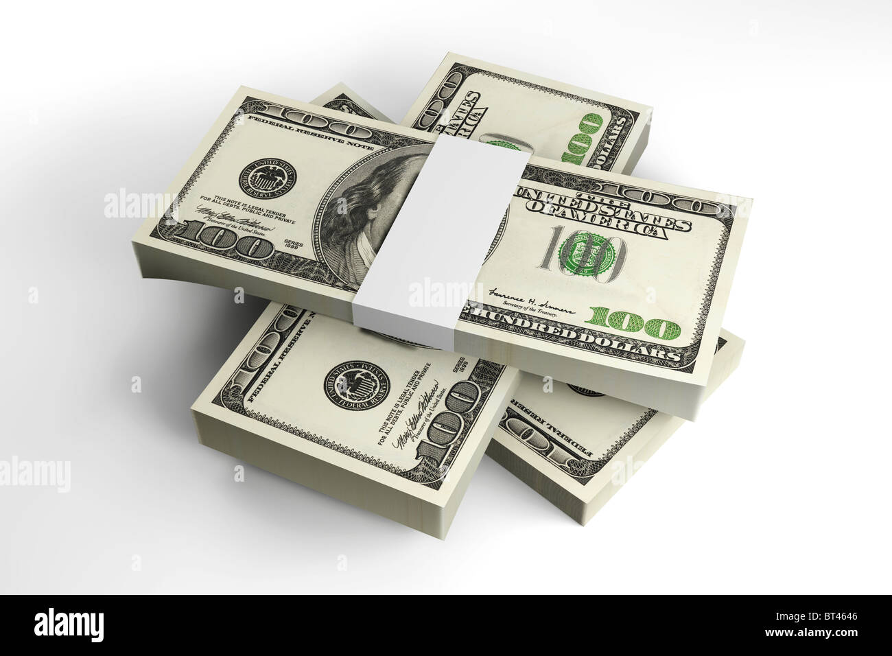 Stacks of 100 Dollar Bills Stock Photo - Alamy