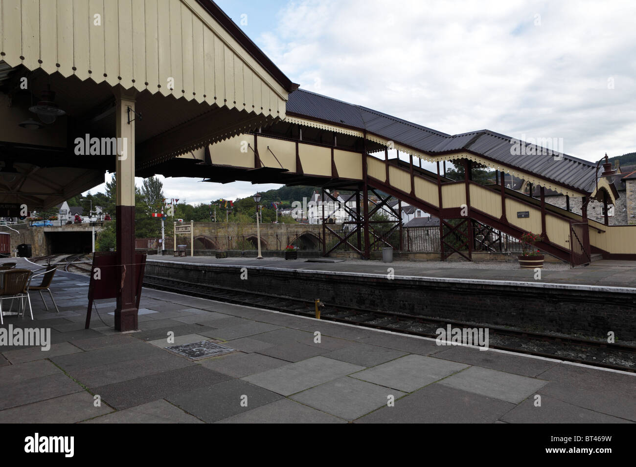 The covered causeway at Llangollen railway station,a very popular ...