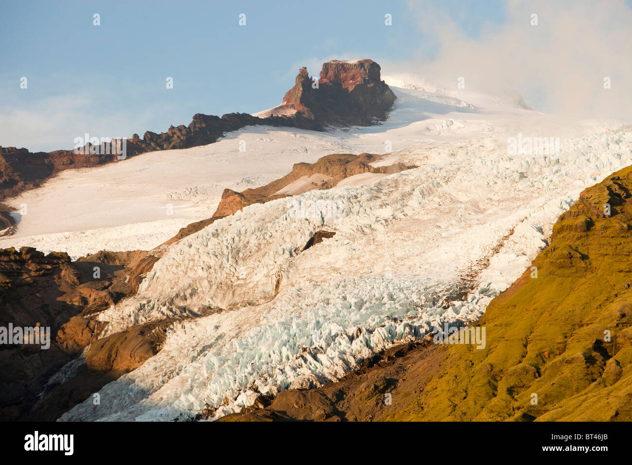 Glacier descending from the Vatnajokull ice sheet, like all icelandic ...