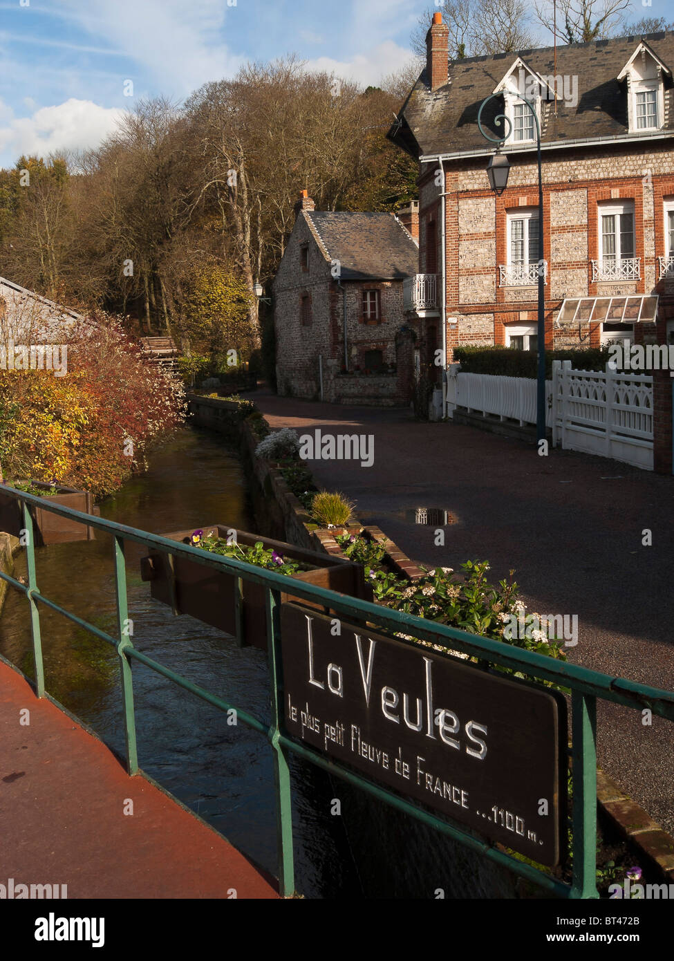 Bridge over the veules river "the shortest riven in France" in Veules ...